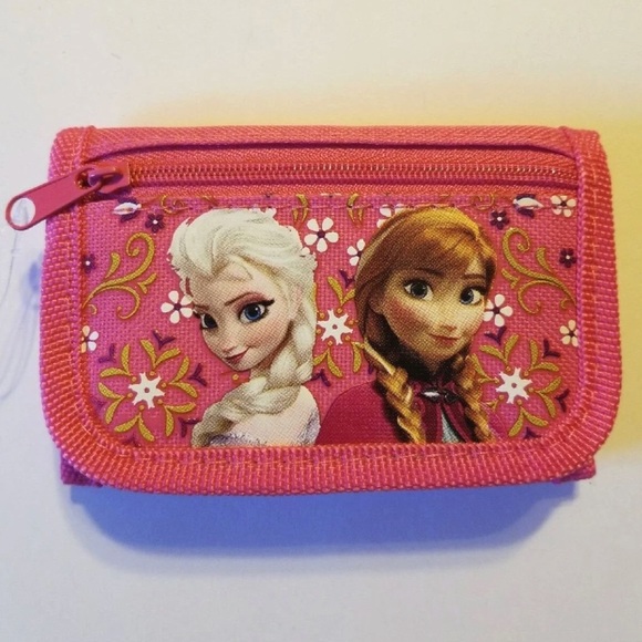 Disney | Toys | Disney Frozen Anna Elsa Pink Trifold Wallet | Poshmark